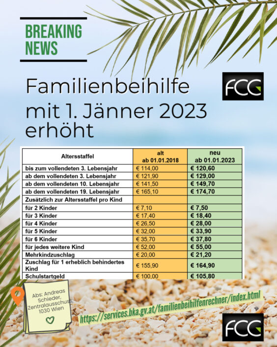 FCG NEWS: Familienbeihilfe erhöht – FCG Post